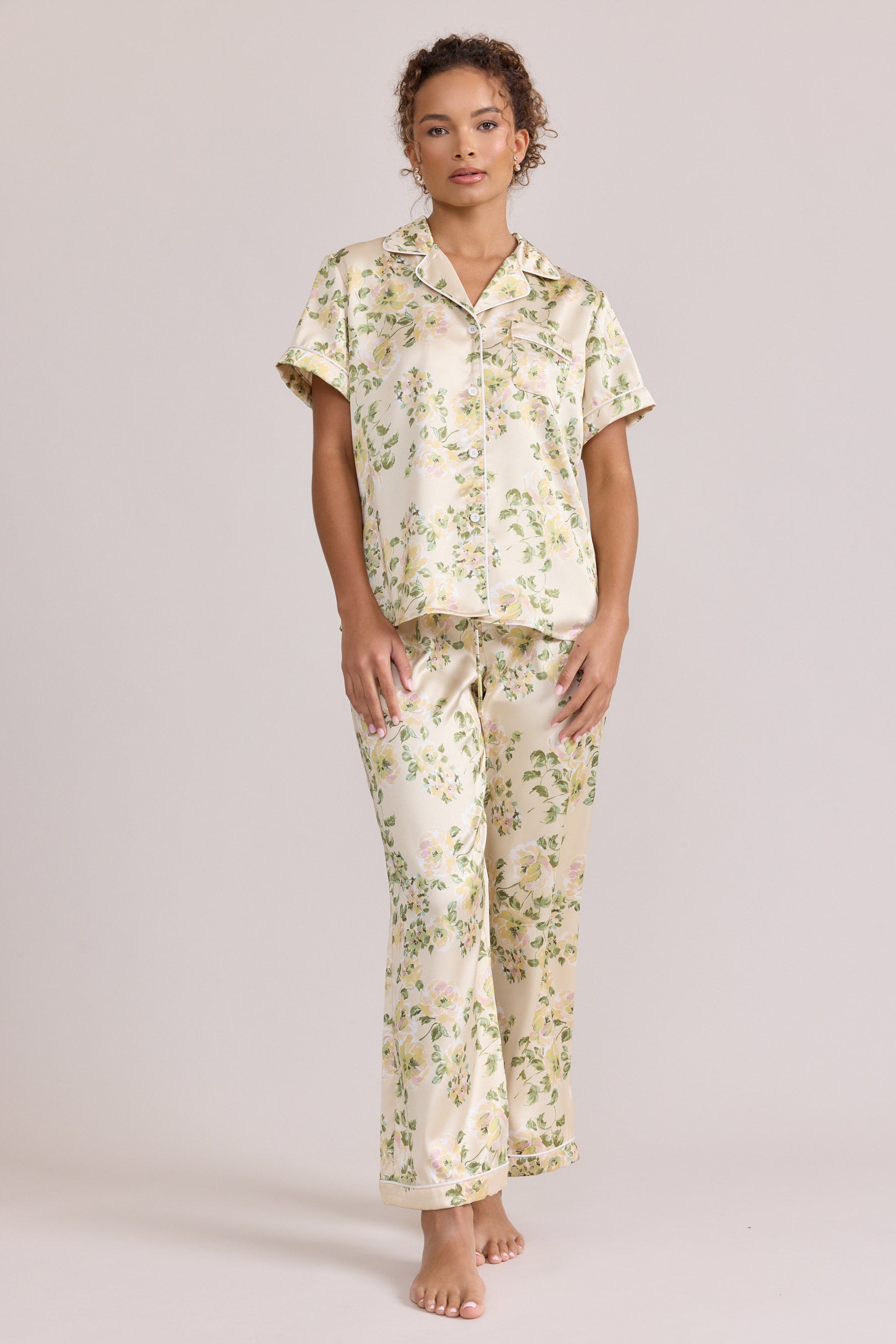 Daybreak Satin Floral Print Sleep Pants